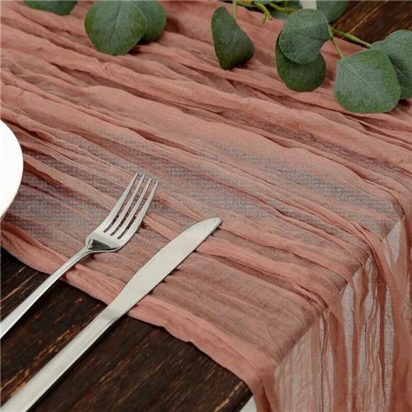 Dining | Dusty Blush Cheesecloth Table Runner Bulk 133ft Boho Cheese ...